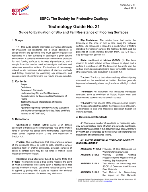 Guide to Evaluation of Slip and Fall Resistance of Flooring Surfaces ...