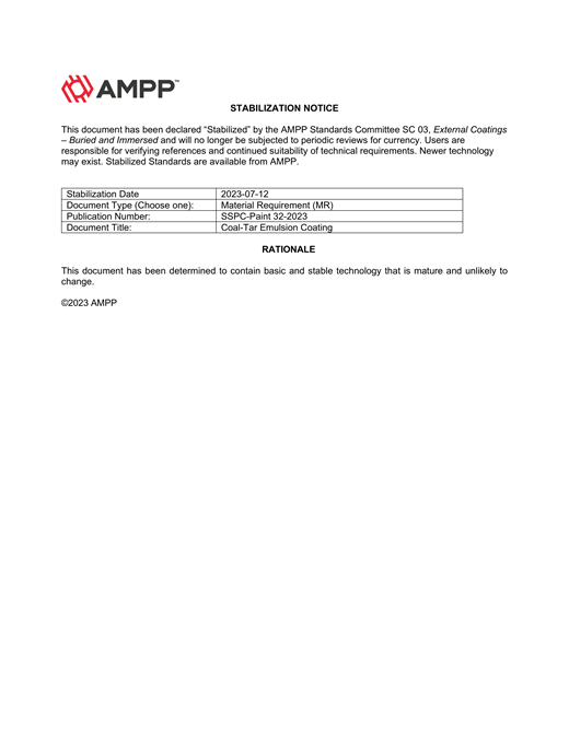 Coal Tar Emulsion Coating | Standards | Association for Materials ...