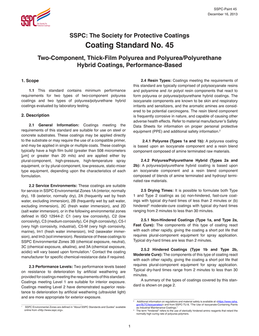 Two-Component, Thick-Film Polyurea and Polyurea/Polyurethane Hybrid ...
