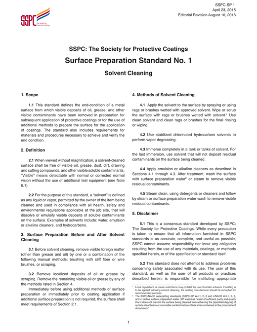 Solvent Cleaning | Standards | Association for Materials Protection and ...