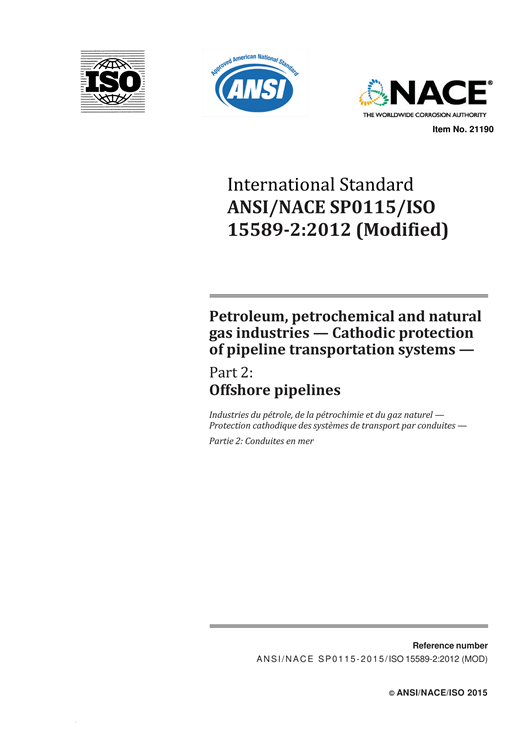 Petroleum, petrochemical and natural gas industries—Cathodic protection ...
