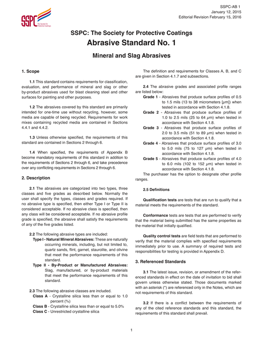 Mineral and Slag Abrasives | Standards | Association for Materials ...