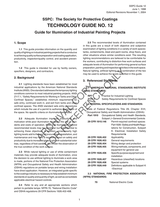 Guide for Illumination of Industrial Painting Projects | Standards ...