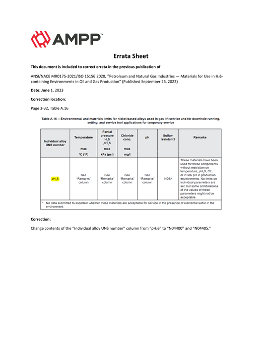 ANSI-NACE MR0175 - Petroleum and Natural Gas Industries - Materials for ...