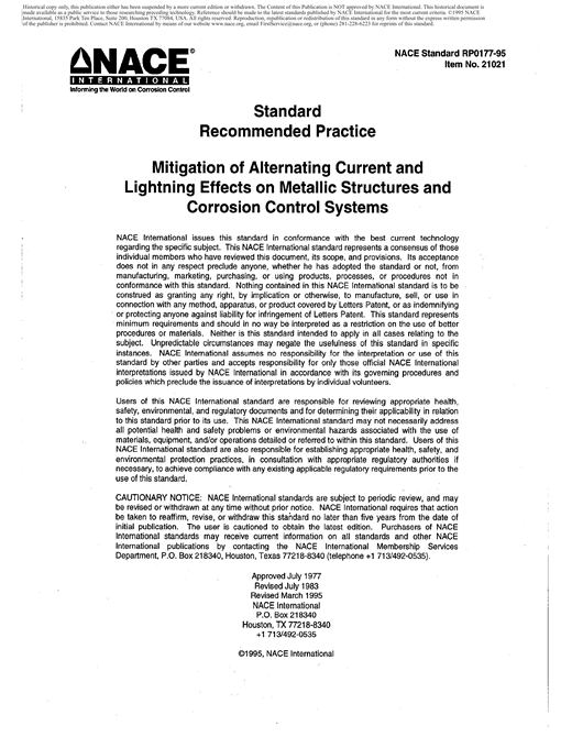 Mitigation of Alternating Current and Lightning Effects on Metallic ...