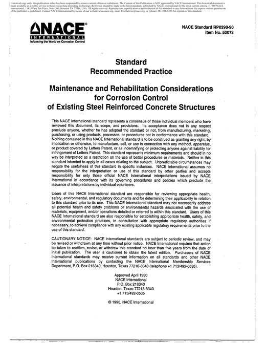 Maintenance and Rehabilitation Considerations for Corrosion Control of ...
