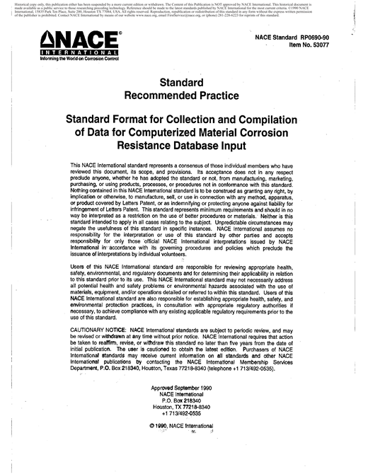Standard Format for Collection and Compilation of Data for Computerized ...