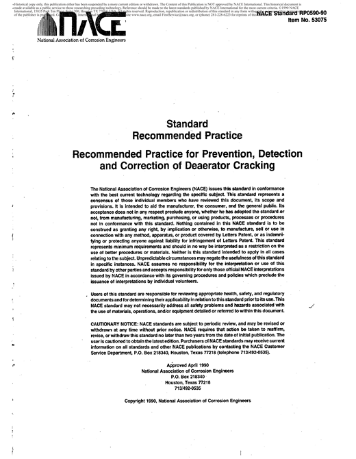 Recommended Practice for Prevention, Detection and Correction of ...