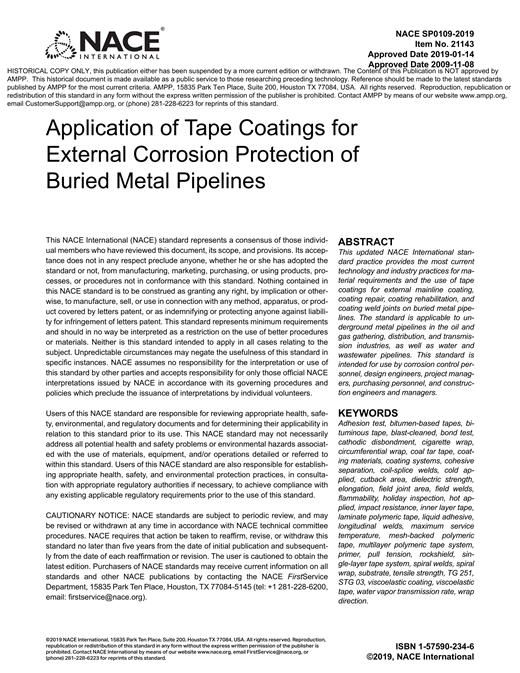 Application of Tape Coatings for External Corrosion Protection of ...