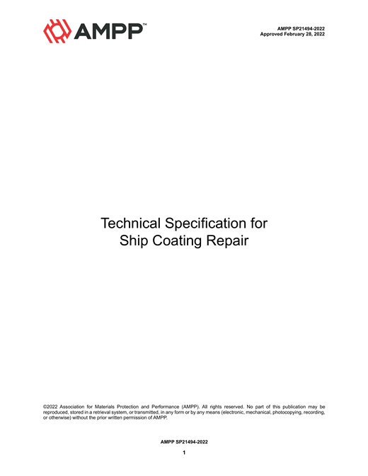 Technical Specification for Ship Coating Repair | Standards ...