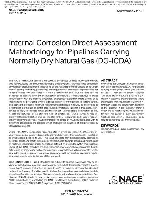 Internal Corrosion Direct Assessment Methodology for Pipelines Carrying ...