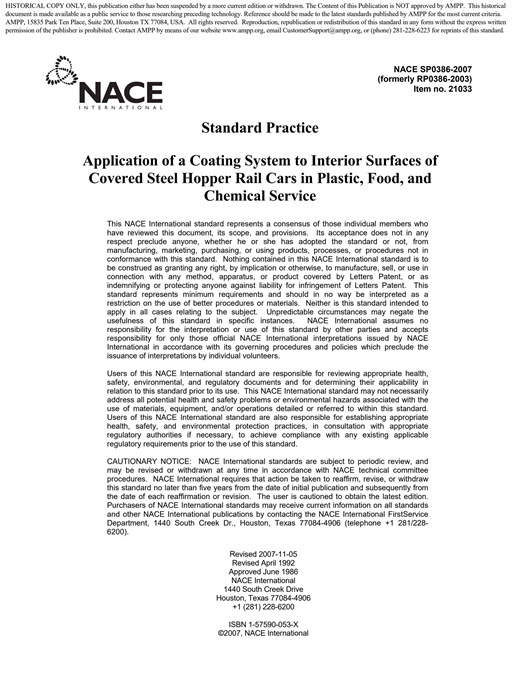 Application of a Coating System to Interior Surfaces of Covered Steel ...