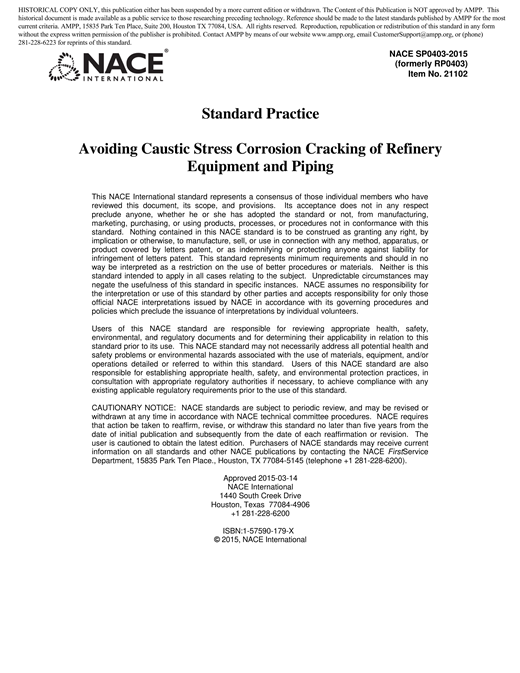 Avoiding Caustic Stress Corrosion Cracking of Refinery Equipment and ...