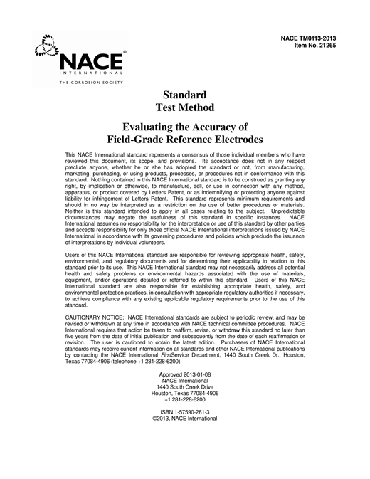 Evaluating the Accuracy of Field-Grade Reference Electrodes | Standards ...