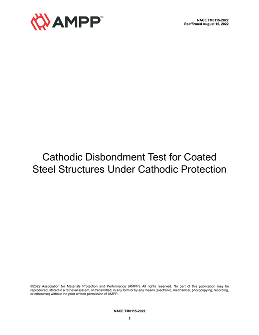 Cathodic Disbondment Test for Coated Steel Structures Under Cathodic ...