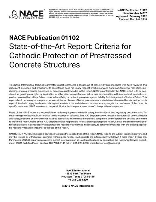 State-of-the-Art Report: Criteria for Cathodic Protection of ...