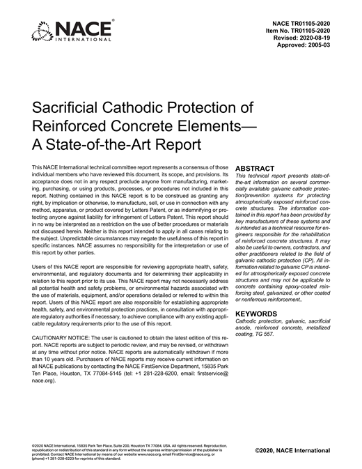 Sacrificial Cathodic Protection of Reinforced Concrete Elements—A State ...