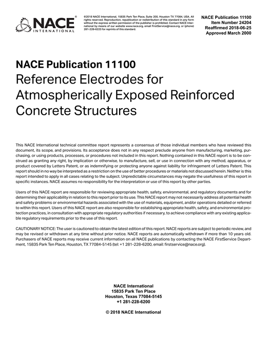 Reference Electrodes for Atmospherically Exposed Reinforced Concrete ...