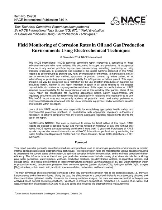 Field Monitoring of Corrosion Rates in Oil and Gas Production ...