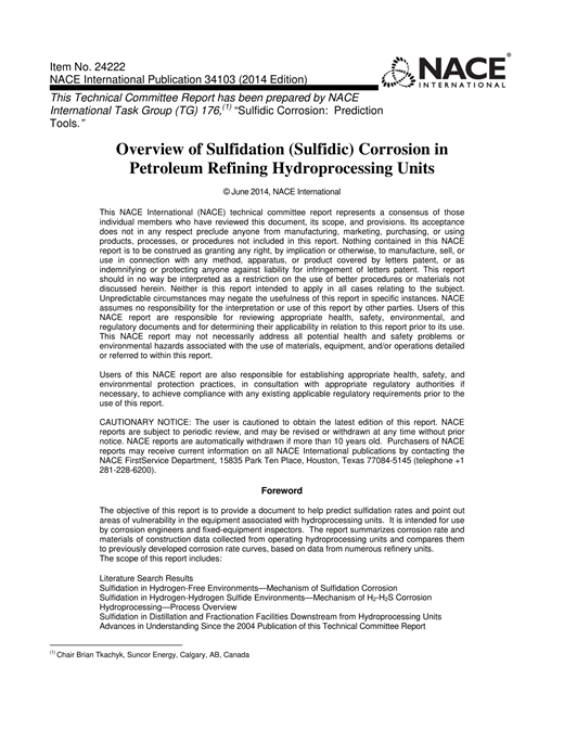 Overview of Sulfidation (Sulfidic) Corrosion in Petroleum Refining ...