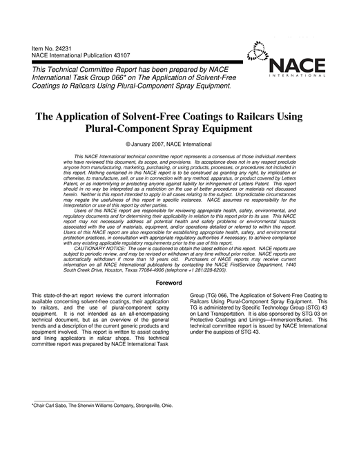 The Application of Solvent-Free Coatings to Railcars Using Plural ...