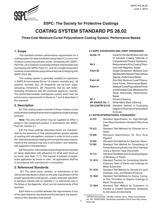 Three-Coat Moisture-Cured Polyurethane Coating System, Performance ...