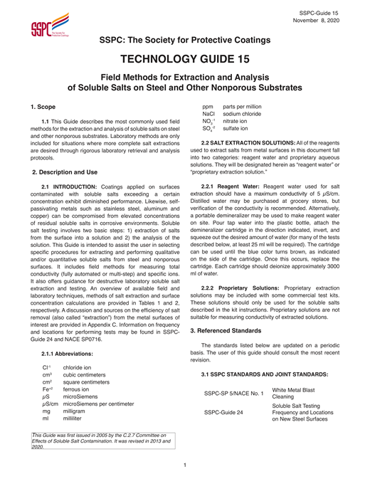 Field Methods for Extraction and Analysis of Soluble Salts on Steel and ...