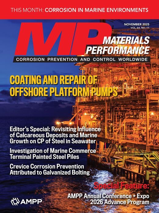 Volume 64 Issue 11 | Materials Performance | Association for Materials Protection and Performance